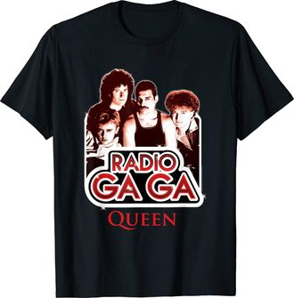 Queen Offizielles Radio Gaga T-Shirt, Schwarz, S, Unisex, Kurzarm, Klassisch, Einfarbig, 100% Polyester, Imported, Offiziell Lizenziert, Queen Fans, Young A