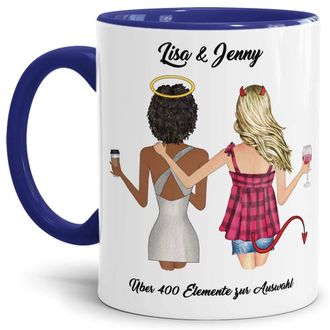 Tassendruck Personalisierbare Tasse - Beste Freundinnen - zum selbst Gestalten mit Spruch und Wunschnamen als anpassbares Geschenk f&uuml;r die Beste Freundin - Innen 