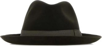 Borsalino chapeau à détail de ruban - Vert