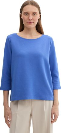 Tom Tailor Tom Tailor Damen Langarm Shirt mit Struktur,26676 - mid Blue, S