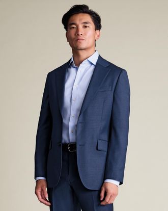 CHARLES TYRWHITT Von Natur aus elastisches Twill-Anzugsakko - K&ouml;nigsblau