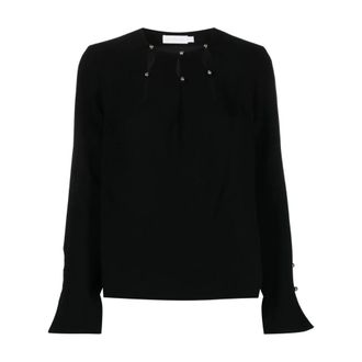 SIMKHAI Schwarze Crepe-Cocktailbluse - - Blouses & Shirts - Damen - Schwarzk - L
