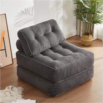Generic 4-in-1-Schlafsofa, klappbares und wandelbares Schlafsofa mit Kissen, Design menschlicher K&ouml;rperkurven, Verwendung im Wohnzimmer(Gris)