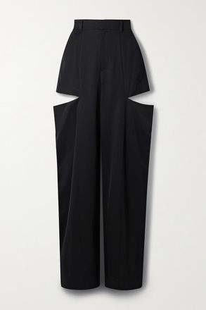 Et Ochs Ari Hose Mit Weitem Bein Aus Twill Mit Cut-outs - Schwarz