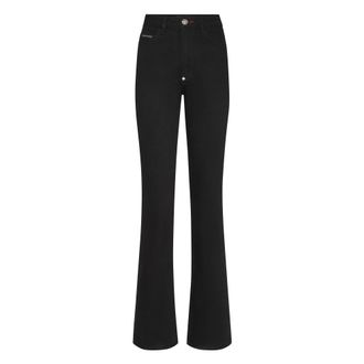Philipp Plein Femme, Jeans, Noir, Taille: W27 Pantalon en Denim Coupe &Eacute;vas&eacute;e Iconic