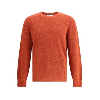 Brunello Cucinelli Homme, Pulls, Orange, Taille: L Pull en Alpaga avec Col Roulé Côtelé