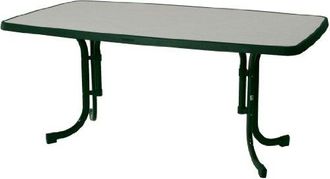 Sieger Sieger 153/S Boulevard-Klapptisch mit mecalit-Pro-Platte 150 x 90 cm, Stahlrohrgestell smaragdgrün, Tischplatte Marmordekor weiß