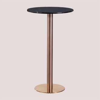 Sklum Table Haute de Bar Ronde en Marbre (&Oslash;60 cm) Cosmopolitan SKLUM Or Rose