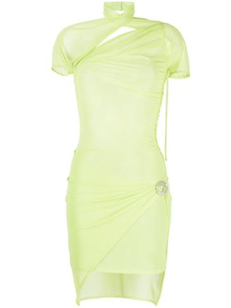 Coperni robe drap&eacute;e en r&eacute;sille &agrave; design asym&eacute;trique - Vert