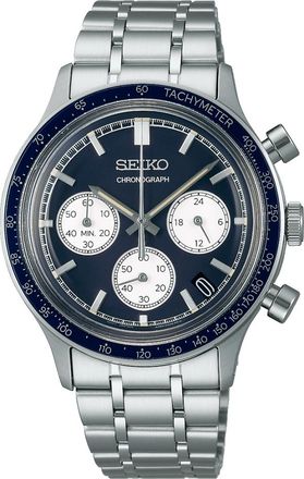 Seiko Quarz Chronograph Blau Herrenuhr SSB477P1