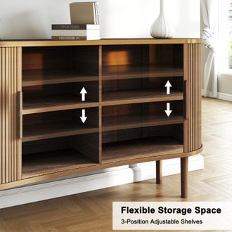 Generic Sideboard, 1,4 M Langes Stauraum-Sideboard f&uuml;r die K&uuml;che (Walnussfarbe)