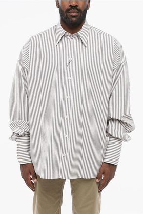 Dolce & Gabbana Popeline Cotton Shirt with Hairline Pattern size 39