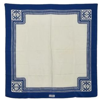 Loewe Foulard en soie Pre-owned - Femme - Pre-owned - Bleu - Taille: ONE Size
