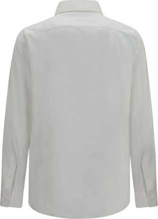 Brunello Cucinelli Mens White Cotton Dress Shirt