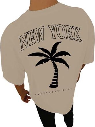 Generic T-shirts pour hommes &agrave; col rond &agrave; manches courtes haut l&eacute;ger d&eacute;contract&eacute; respirant confortable coupe ample d&eacute;contract&eacute; hommes t-shirts &agrave; manches court