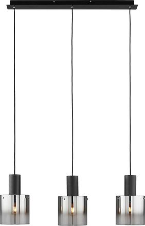 Dieter Knoll Collection Hängeleuchte Alesund, Schwarz, Metall, Glas, 20x120x90 cm, Lampen & Leuchten, Innenbeleuchtung, Hängelampen