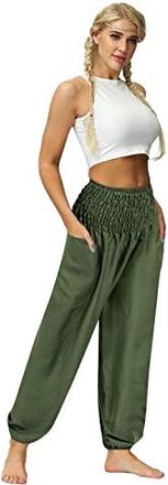 Generic Pantalon L&eacute;ger Femme Fluide &Eacute;t&eacute; Chic Lin Sports De Fitness dhiver en Cours DEx&eacute;cution V&ecirc;tements De Plein Pantalons Surv&ecirc;tement avec Poches Ensemble Li