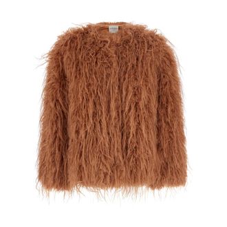 Forte_Forte Crew Neck Shearling Jacket - - Jackets - Damen - Braun - M