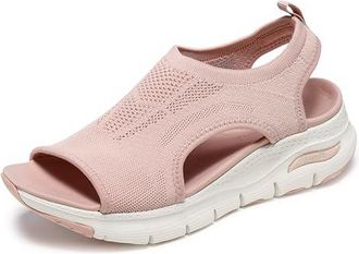 Skechers Femme Arch Fit-City Catch Womens Knit Slip-on Sandals, Blush, 39 EU