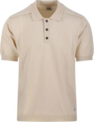 C.P. Company C.p. Company, Homme, Tops, Beige, Taille: S Tricot &agrave; Manches Courtes Boutonn&eacute;
