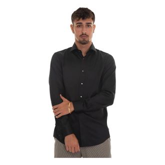 HUGO BOSS Homme, Chemises, Noir, Taille: S Chemise habill&eacute;e effet brillant avec boutons de manchette
