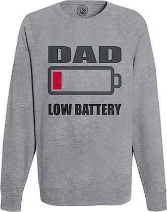 Fabulous Sweatshirt Homme Gris Batterie de Papa Épuisée en Anglais