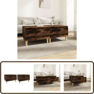 vidaXL Vidaxl - Beistelltische 2 Stk. R&auml;uchereiche 50x46x35 cm Holzwerkstoff - Beistelltisch - Wohnraumgestaltung - Skandinavisches Design - Holzm&ouml;bel