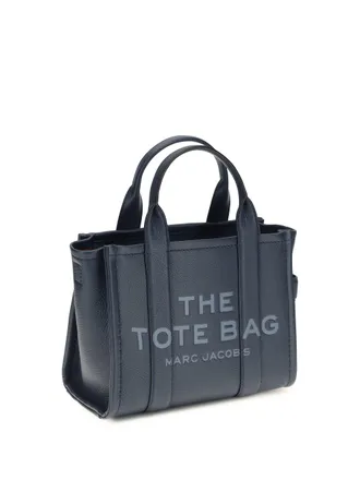 Marc Jacobs Womens The Small Tote Handbag Blue Sea Calf Leather Bos Taurus Handbags Hand Bags