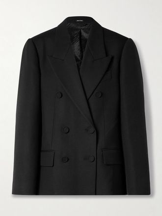 Acne Studios Doppelreihiger Blazer Aus Woll-twill - Schwarz