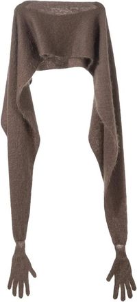 Moschino Femme, Vestes, Brun, Taille: ONE Size Stola Mohair Guanti