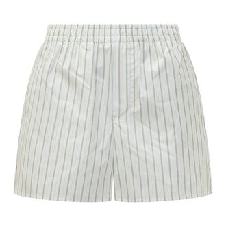 Ami Elastische Gestreifte Shorts - - Shorts - Damen - Wei&szlig; - 2XS
