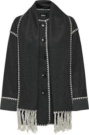 Only Onlelba Life Scallop Edge Écharpe Manteau OTW, Gris, XL Femme