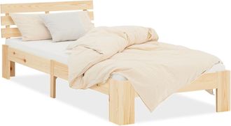 Homestyle4u 2191, Massivholzbett 90x200 mit Lattenrost Holzbett Natur Kiefer Holz Bett Bettgestell Einzelbett
