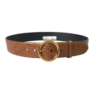 Dolce & Gabbana Homme, Accessoires, Brun, Taille: 95 CM Round Buckle Belt