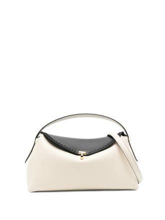 Toteme sac porté épaule en cuir brodé à fermoir pivotant - Tons neutres