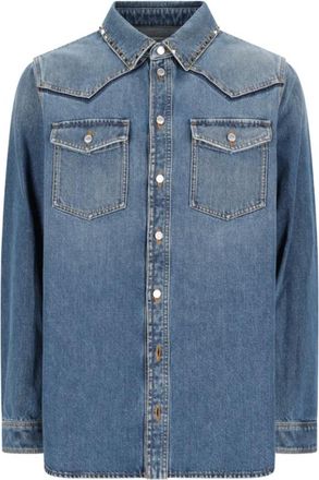 Valentino Garavani Homme, Chemises, Bleu, Taille: L Chemise en jean avec clous
