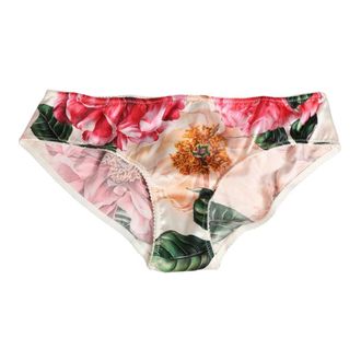 Dolce & Gabbana Femme, Sous-v&ecirc;tements, Multicolore, Taille: 38 FR Culotte Br&eacute;silienne en Soie