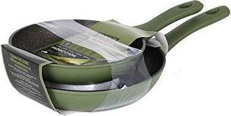 Quttin Set 2 Pfannen 2024 Olive 104861 Pfannenset, grün, 2 Stück, Kunststoff, bunt