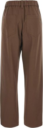Brunello Cucinelli Monile-Embroidered Stretch Cotton Trousers - Brown