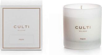Culti Classic Duftkerze im Glas Fiqum, in der Farbe Weiß, Duftnote: Holzig und Fruchtig, ca. 60h Brenndauer, Inhalt: 270 gr, Größe: 9,7 x 8,4cm