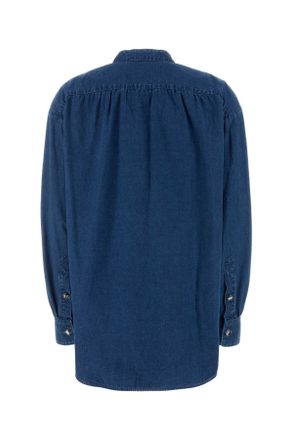 Valentino Garavani Womens Denim Blouse Mediumbluedenim Exterior: Cotton Maglie Sweater