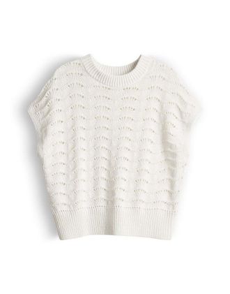 OPUS Strickpullover Pydra aus Feinstrick mit lockerer Passform Lochstrickmuster, leichte Transparenz, weicher Griff, Casual