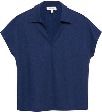 s.Oliver Kurzarmshirt Polo-Shirt Strukturiertes Jersey-Polo