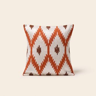 Madura Housse De Coussin Joko Ivoire et orange - ORANGE