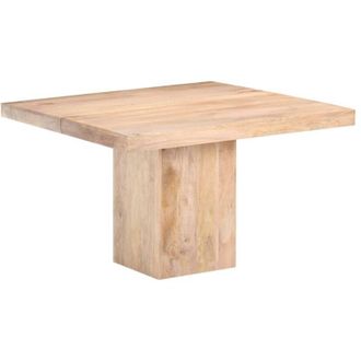 vidaXL Vidaxl - Table de salle &agrave; manger carr&eacute;e 120x120 cm - Bois de manguier massif - Finition naturelle - Style r&eacute;tro - Hauteur 77 cm
