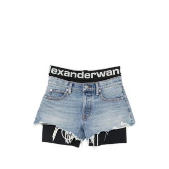 Alexander Wang Layered Frayed Shorts
