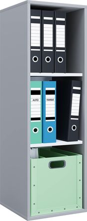 VCM Holzregal stehend | platzsparender Aktenschrank | Maße ca. H. 110 x B. 35 x T. 37 cm | Elegantes Regal | Büroregal - Lona I 3f