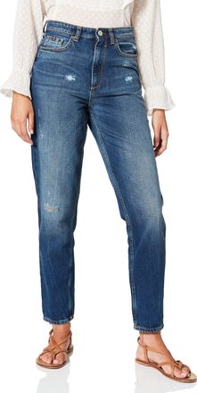 H.I.S Henry I. Siegel Damen MOM Boyfriend Jeans, Blau (Premium Medium Blue Wash 9383), W32/L32