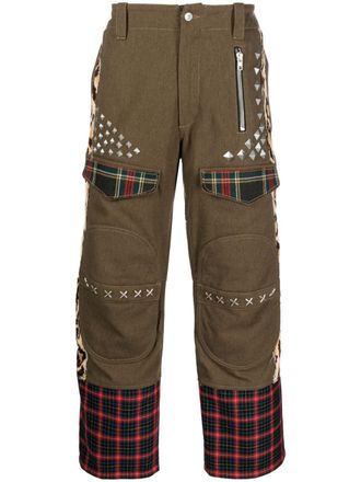 Moschino pantalon droit &agrave; m&eacute;lange dimprim&eacute;s - Vert