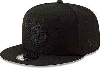 New Era NFL 9FIFTY Snapback Cap, Black on Black, Verstellbar, Einheitsgr&ouml;&szlig;e, Tennessee Titans, Einheitsgr&ouml;&szlig;e